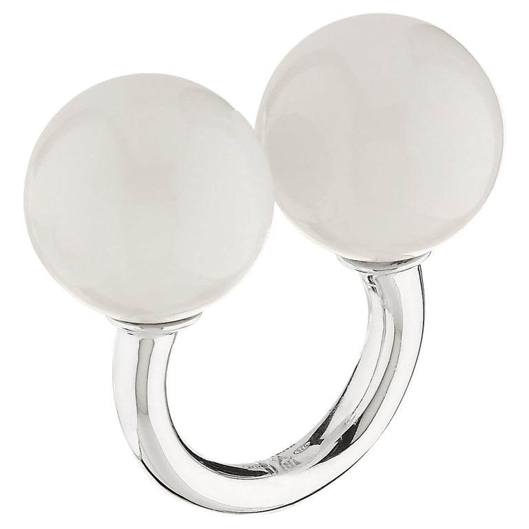 Betony Vernon "Double Sphere Marble Massage Ring" Sterling Silver 925 For Sale at 1stDibs