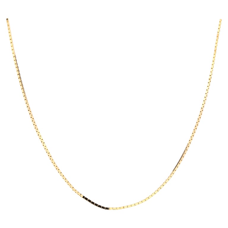 14Y Long Elongated Polished Box Chain at 1stDibs