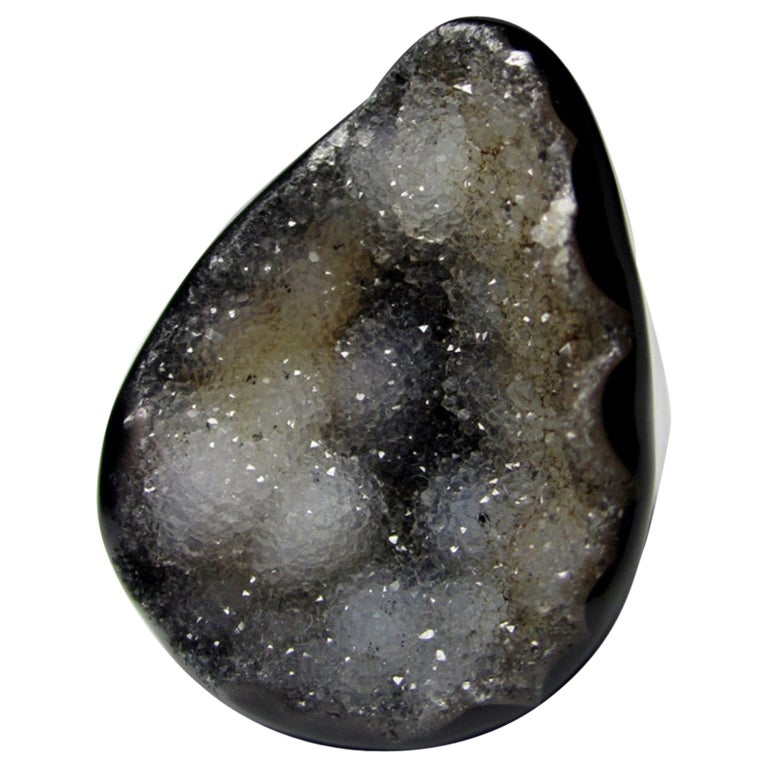 Big Druzy Quartz Agate Ring Solid Stone Raw Crystals For Sale at ...