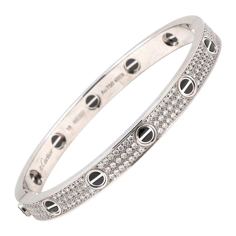 Cartier 'Love' White Gold Diamond and Ceramic Bracelet at 1stDibs
