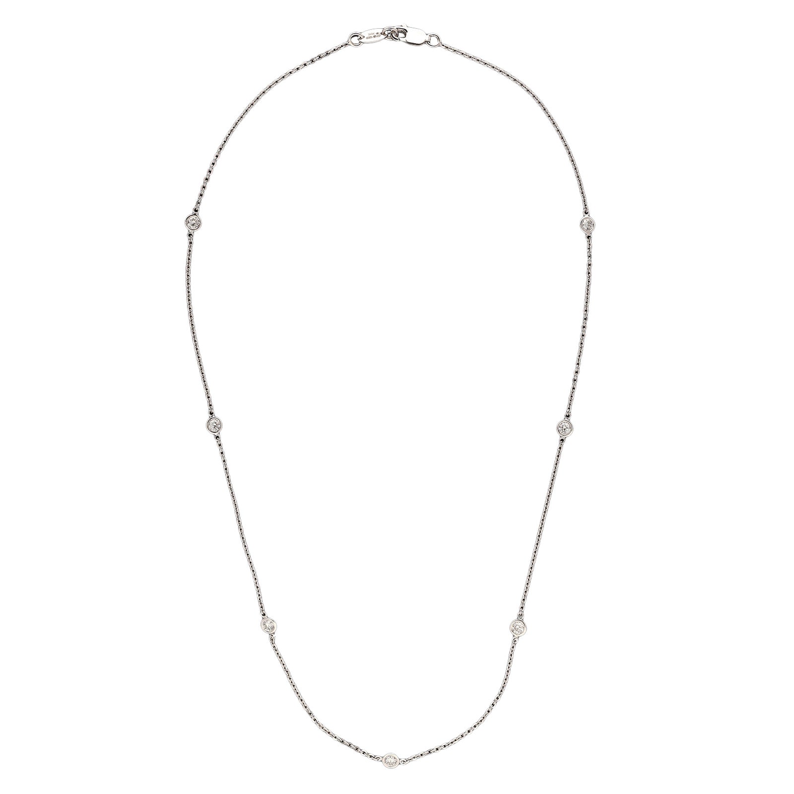 Jona Floating Diamond Platinum Chain Necklace at 1stDibs