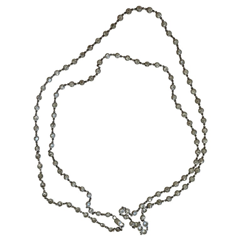 Estate Diamond and Chain Necklace in Platinum at 1stDibs