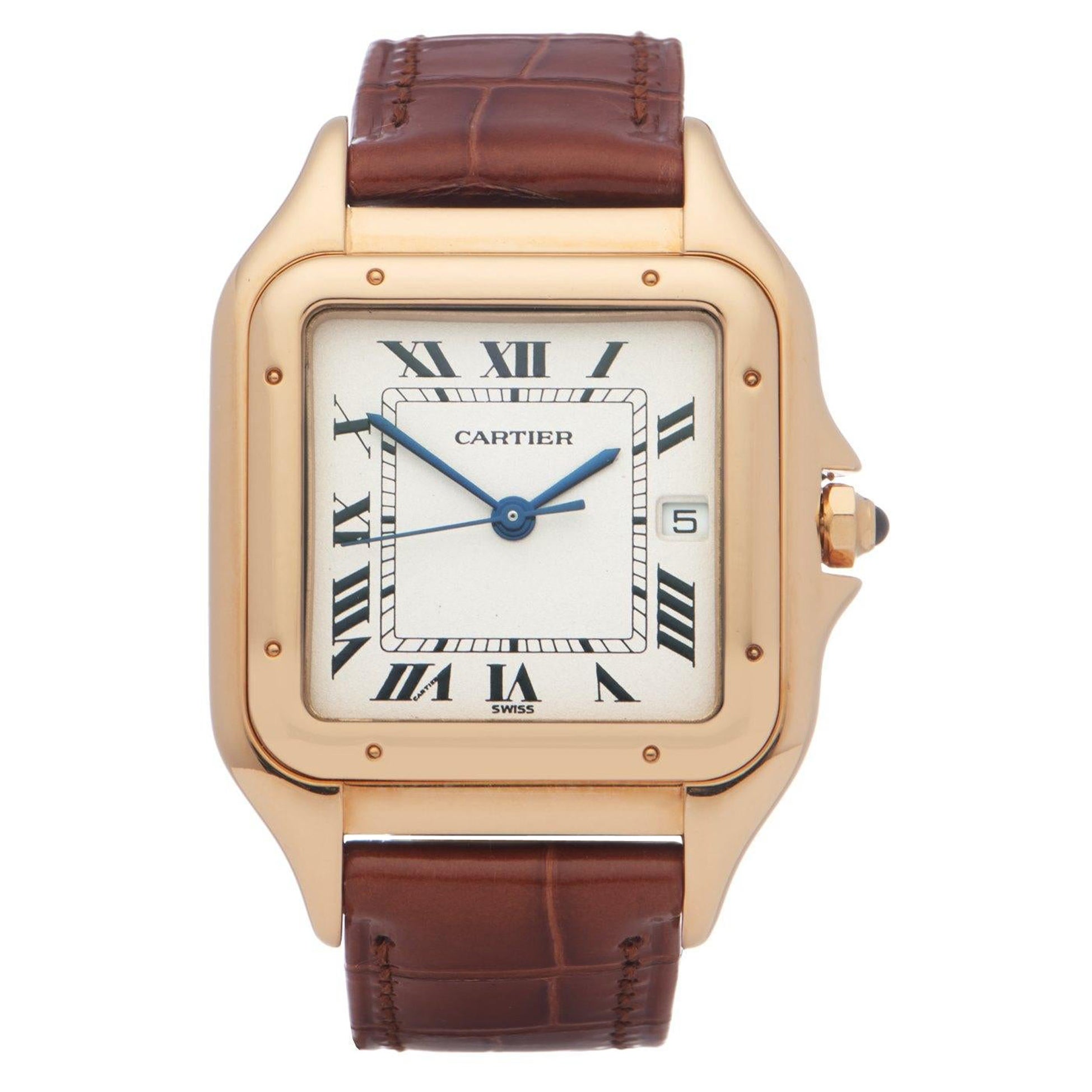 CARTIER Diamond Gold Bracelet Watch For Sale at 1stDibs