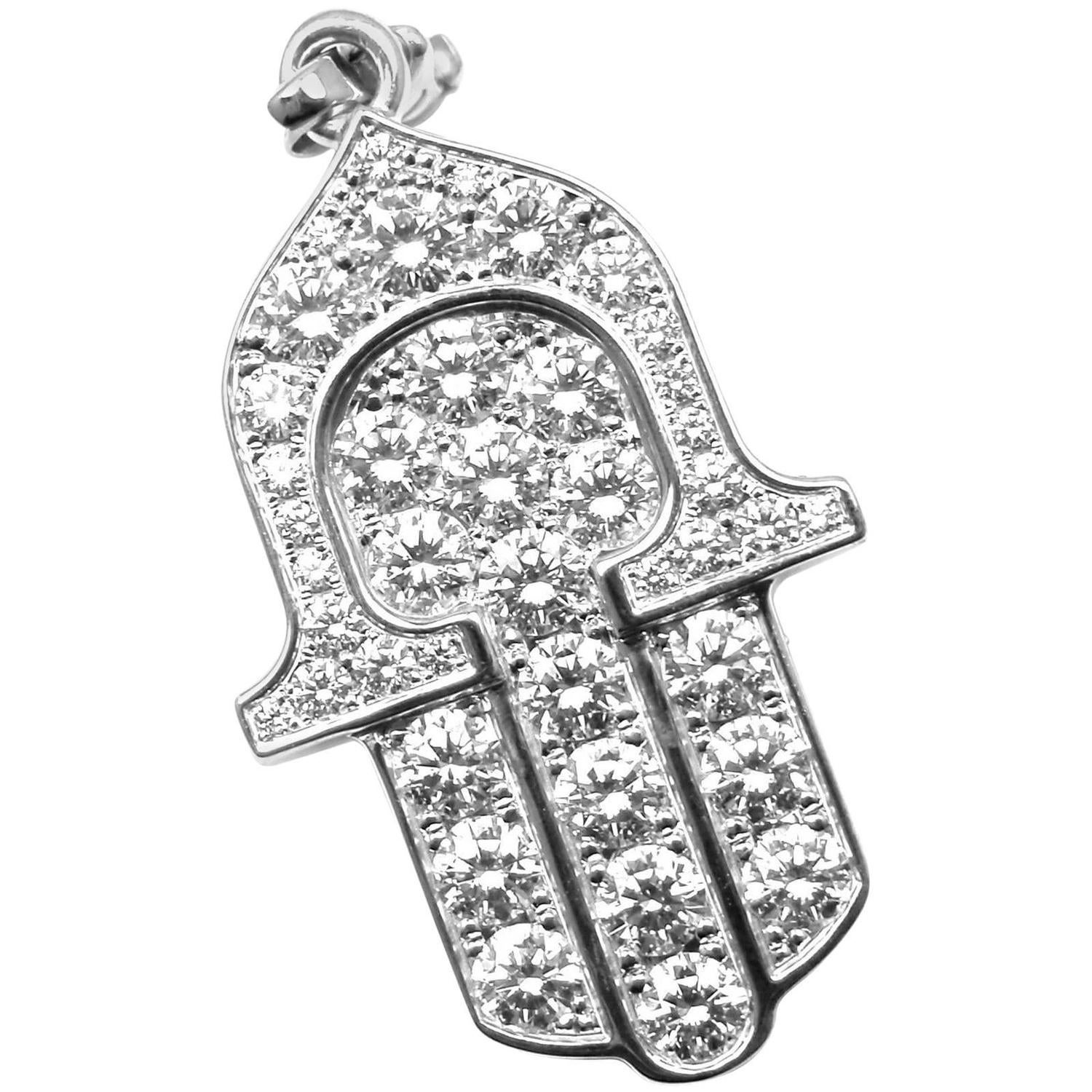 Cartier Diamond Hamsa Hand or Hand of Fatima Gold Charm Pendant at 1stdibs
