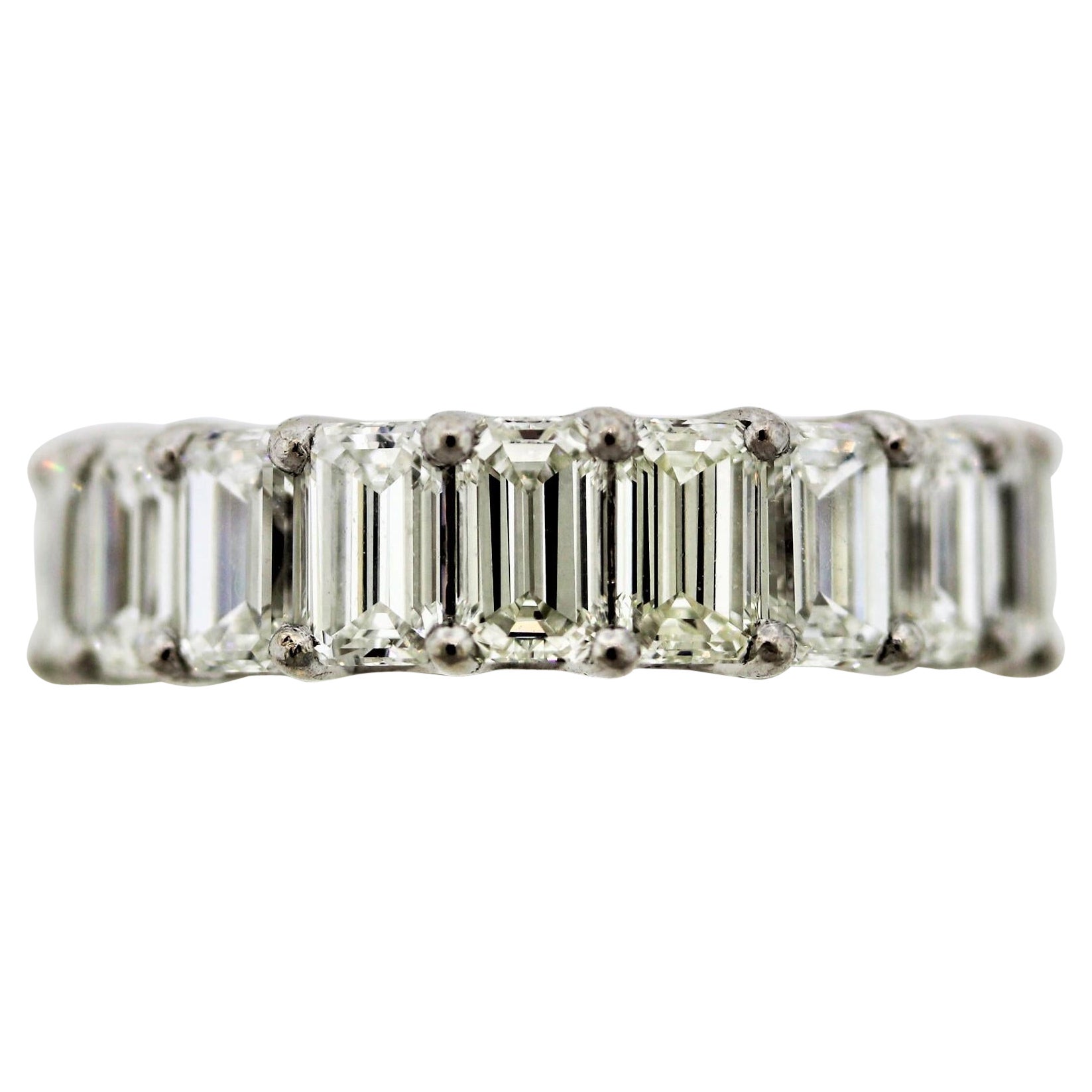 3.39ct Emerald cut diamond Band Ring at 1stDibs