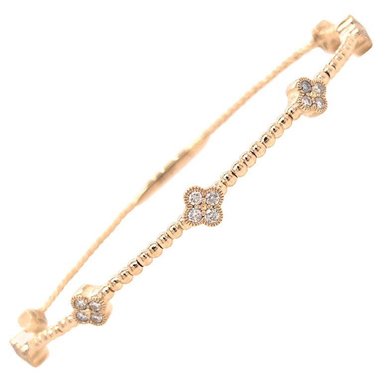 14K Diamond Flexible Bangle Yellow Gold at 1stDibs