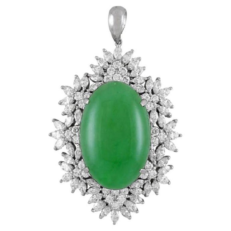 GIA Certified Large Carved Jadeite Jade Gold Pendant For Sale at 1stDibs