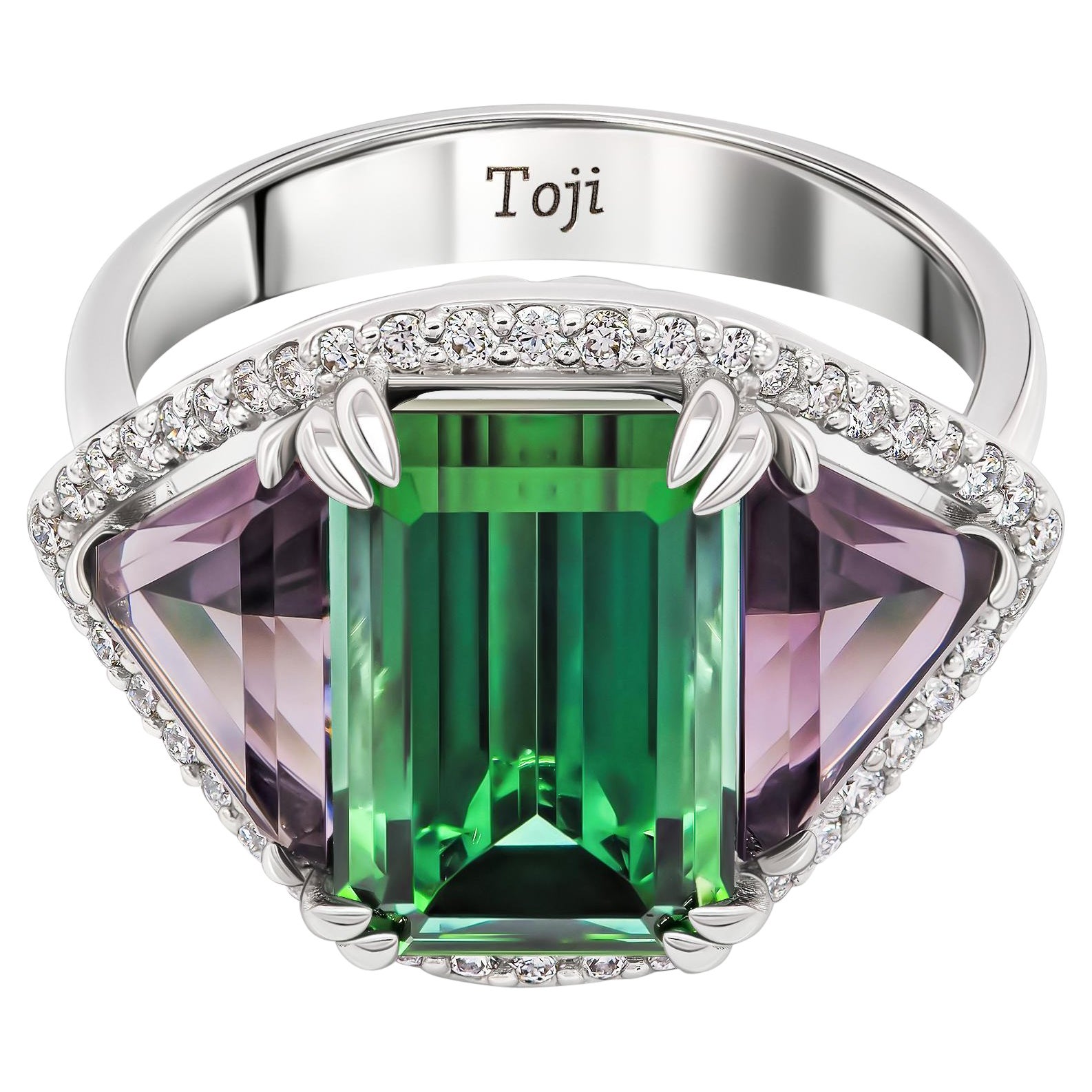 Georg Spreng - Mallow Ring 18K Rosé Gold Blue Green Turquoise Paraiba ...