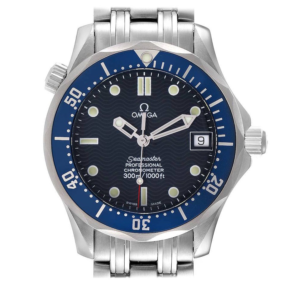 Men's Omega Seamaster Steel Watch, Red Dial at 1stDibs | omega ...