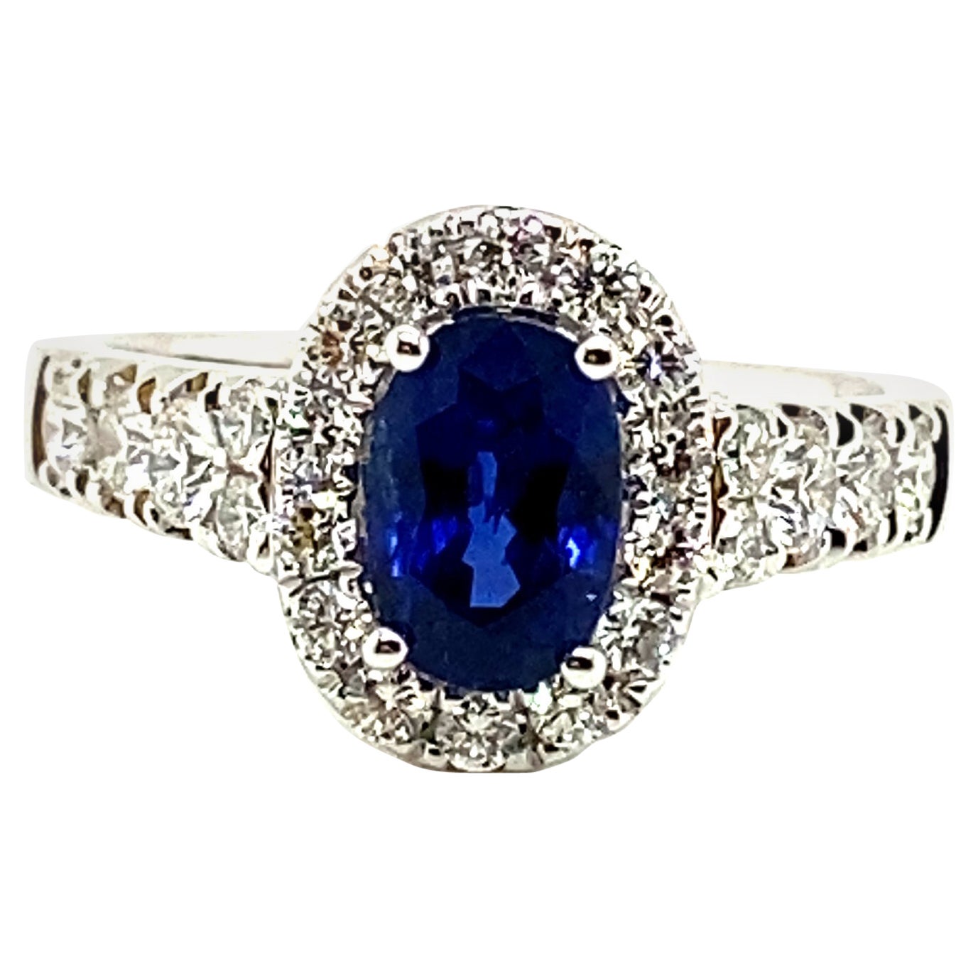 GRS Switzerland 6.33 Carat Vivid Royal Blue Oval Blue Sapphire Diamond ...
