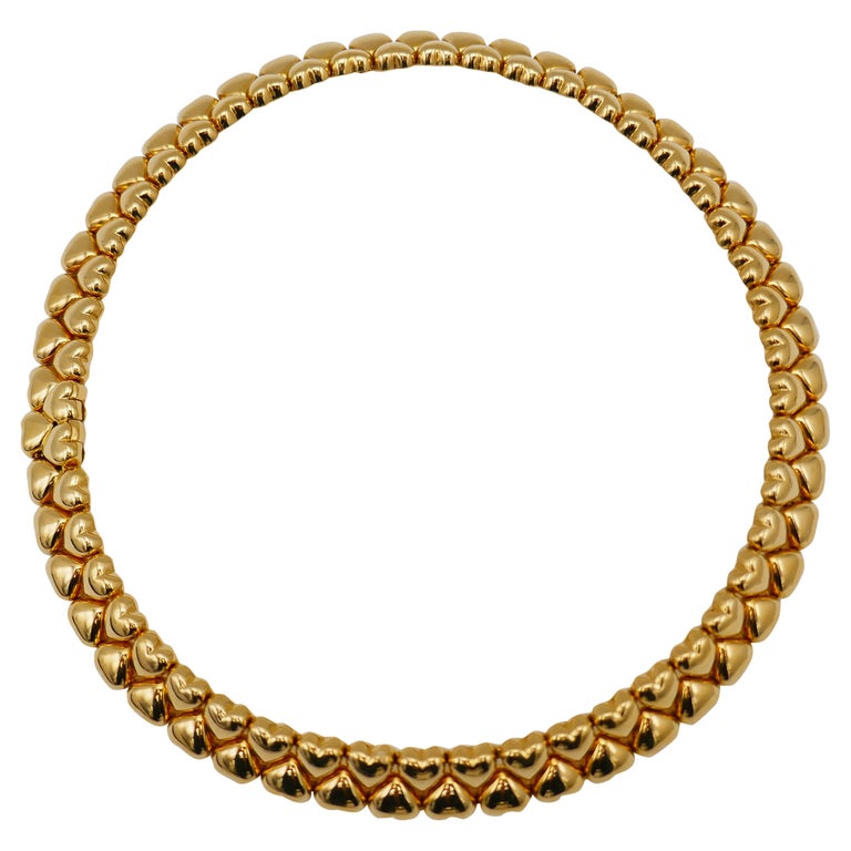 Cartier 1994 Yellow Gold Heart Shaped Collar Necklace at 1stDibs