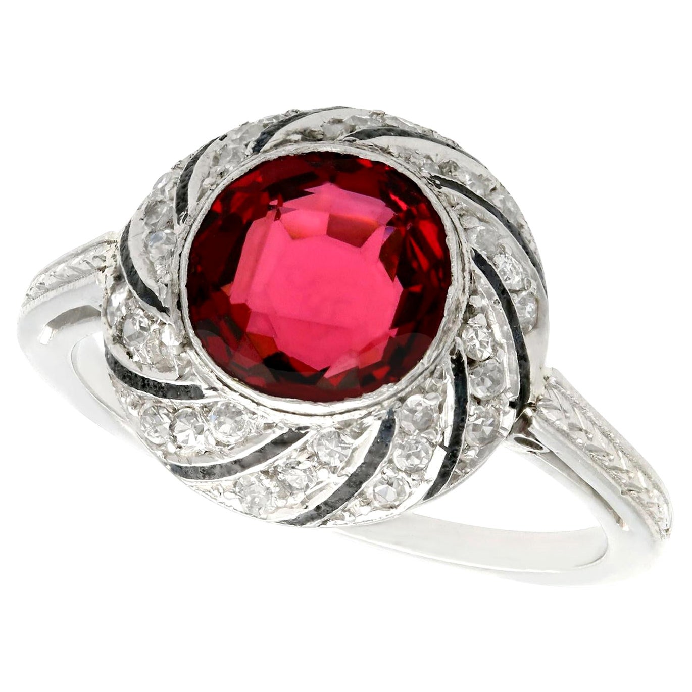 Antique Diamond and Platinum Cocktail Ring, Circa 1920 For Sale at 1stDibs