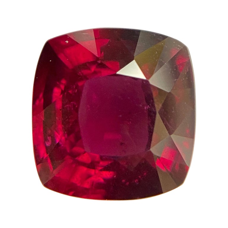 7.99ct Large Fine Vivid Red Rhodolite Garnet Cushion Cut Loose Gem at ...
