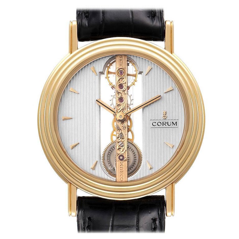 Corum Golden Bridge Yellow Gold Skeleton Mens Watch 13.240.58 For Sale ...
