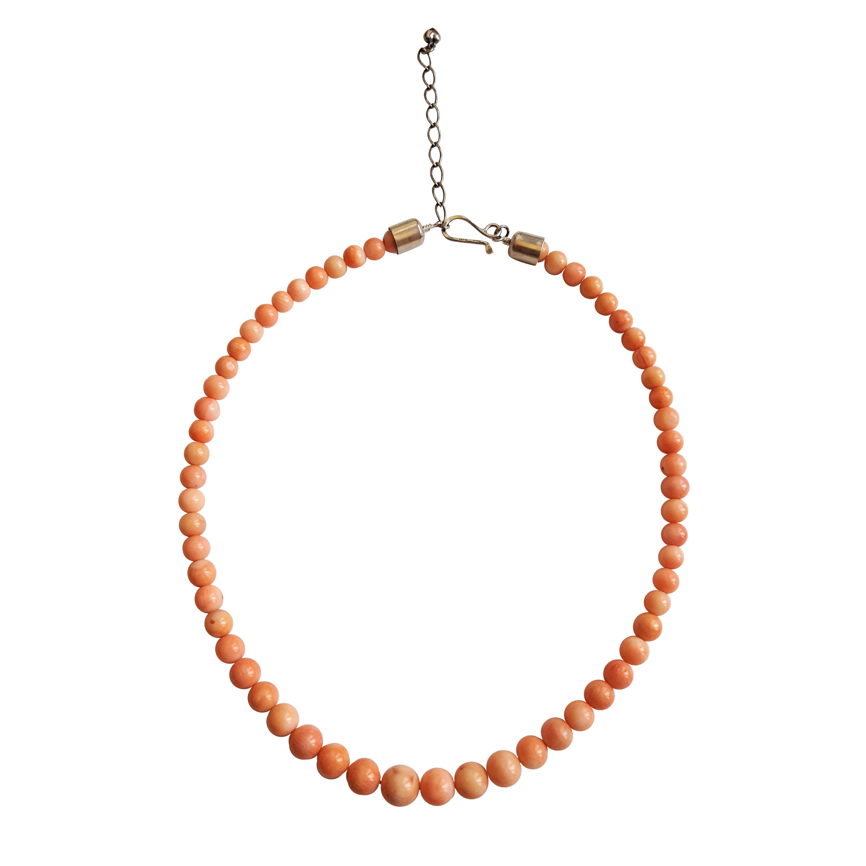 6mm Coral Bead Necklace at 1stDibs