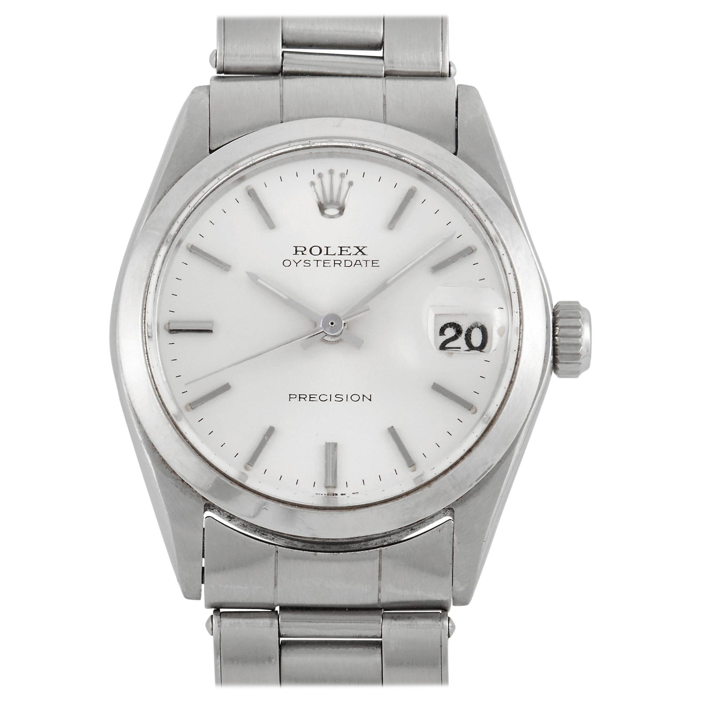 Rolex Stainless Steel Oysterdate Precision Wristwatch Ref 6466 at 1stDibs