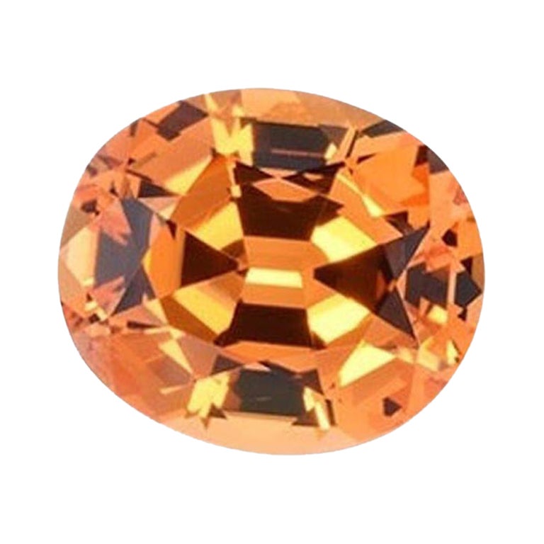 Mandarin Garnet Ring Gem 3.33 Carat Oval Loose Gemstone at 1stDibs