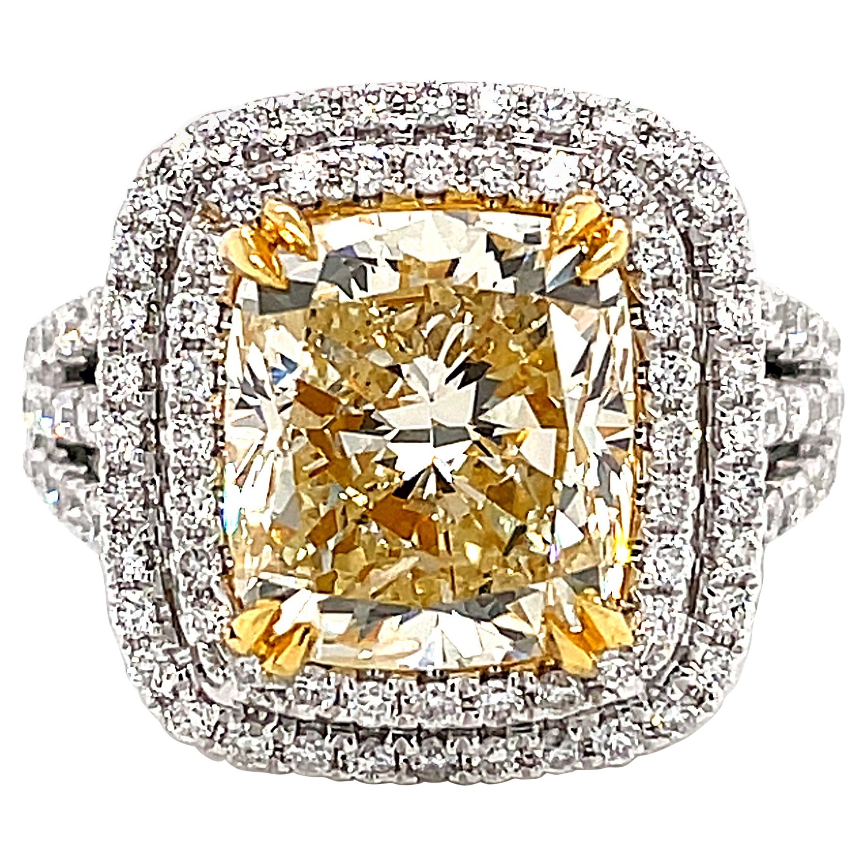 4.26Ct Fancy Cognac Diamond Frame Ring at 1stDibs