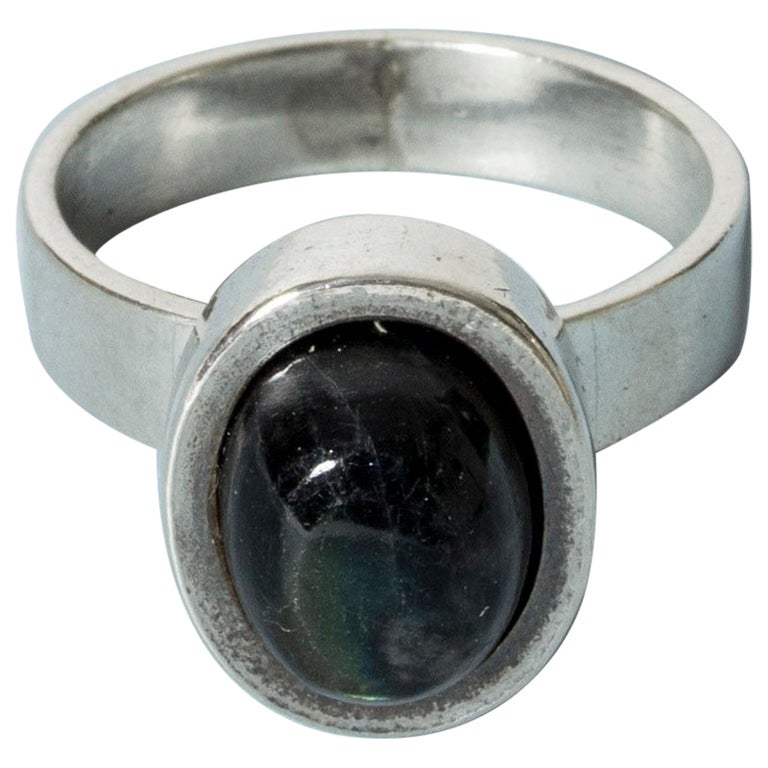 Silver and Spectrolite Ring from Valo Koru, Finland, 1975 at 1stDibs