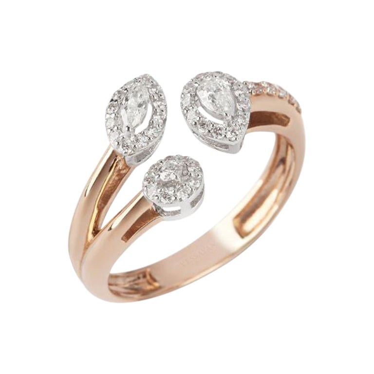Customizable Trio Diamond Ring in 18K Rose Gold For Sale at 1stDibs