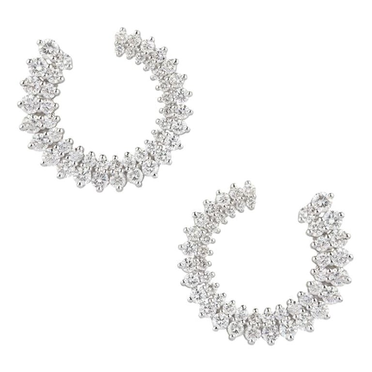 Cosmic Dance Double Hoops in 18 Karat White Gold and Diamonds For Sale ...