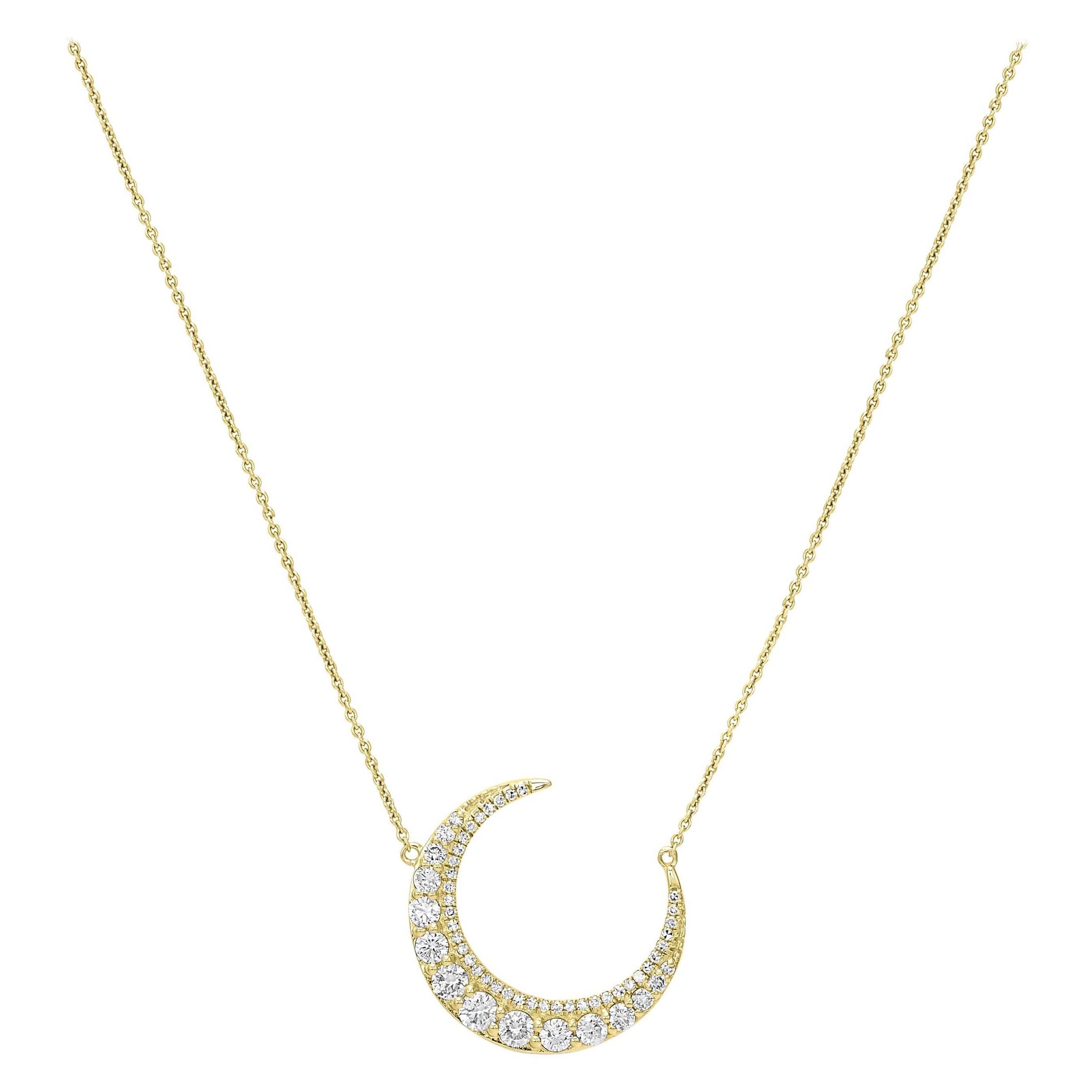 Antique Victorian Ruby Diamond Crescent Moon Gold Necklace at 1stDibs ...