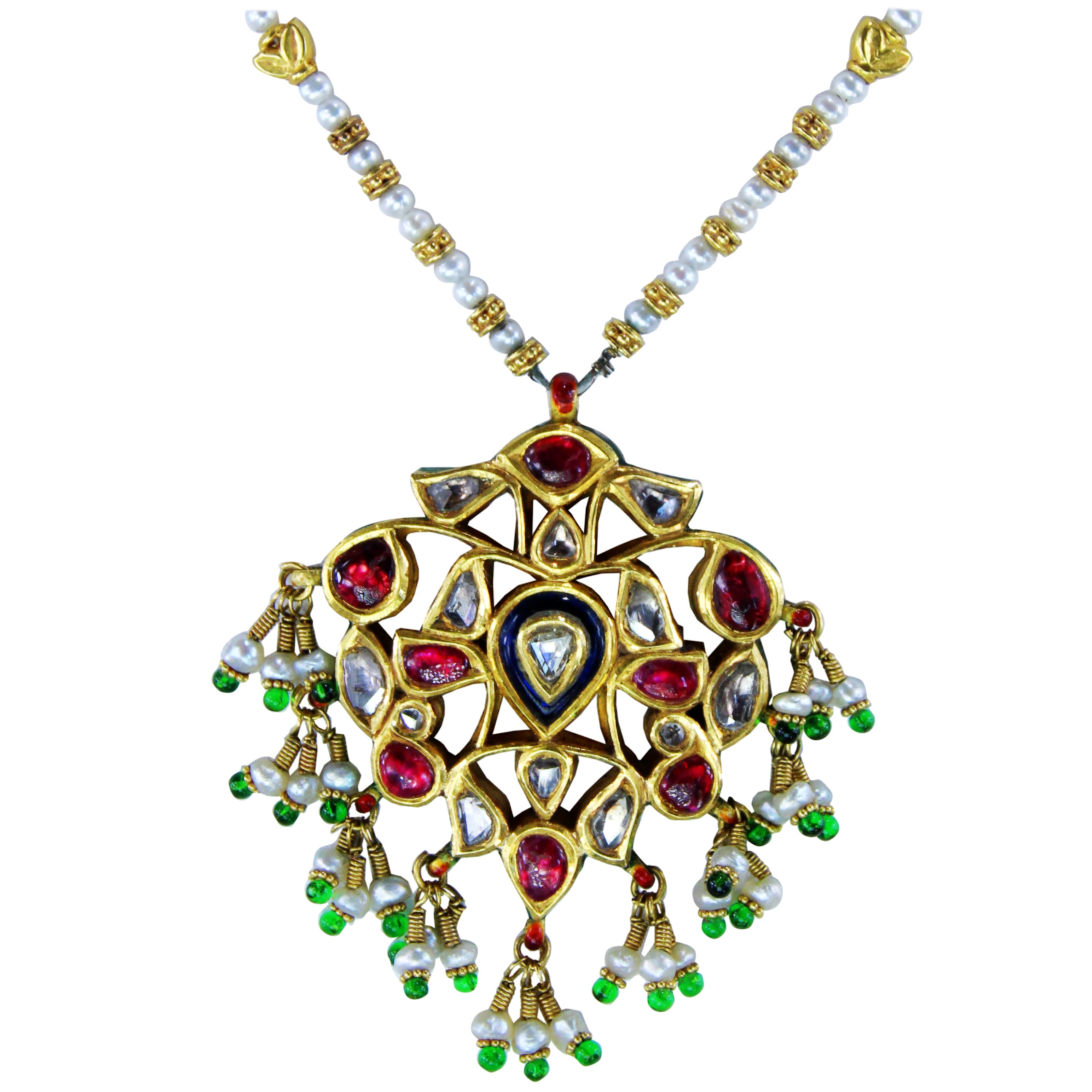 Heavy Indian Tamil Nadu Chettiar Gold Marriage Necklace at 1stDibs