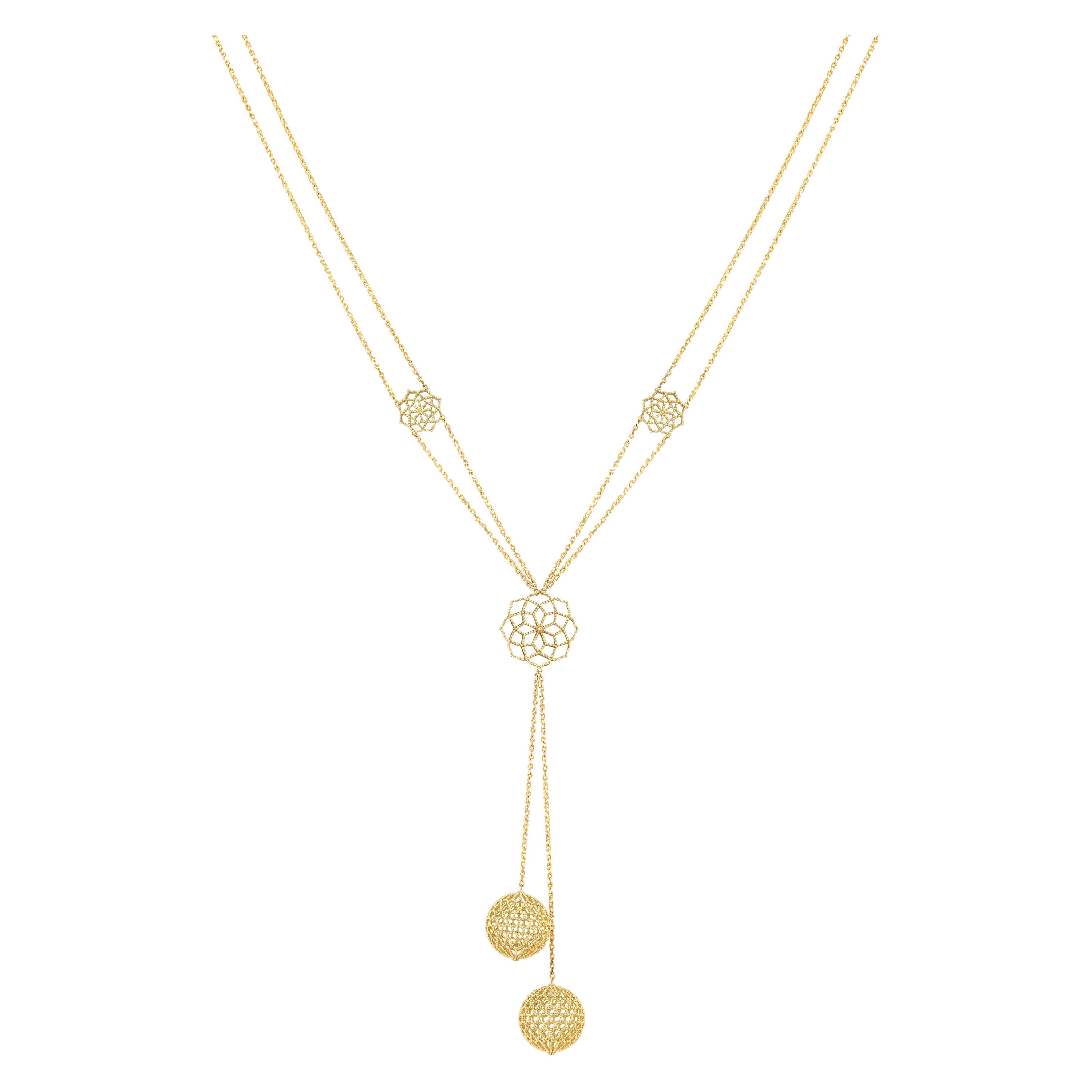 TOKTAM 18k Yellow Gold Arabic Style Modern Dangling Two-Strand Dome ...