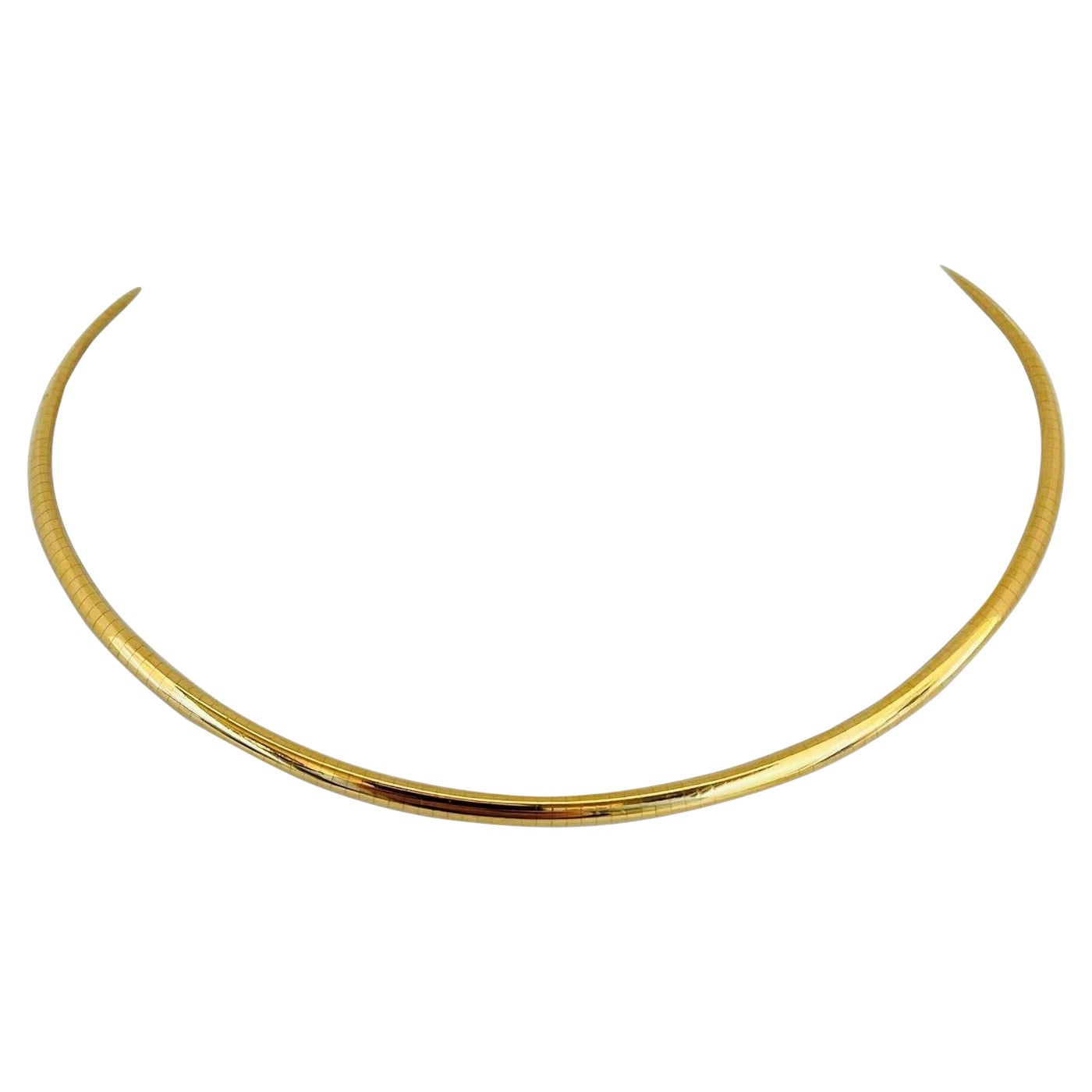 14 Karat Yellow Gold Solid Ladies Omega Link Collar Necklace For Sale ...