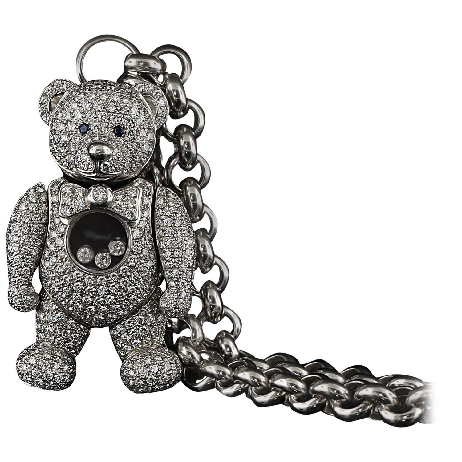 Chopard Sapphire Diamond Gold Dancing Bear Necklace at 1stdibs