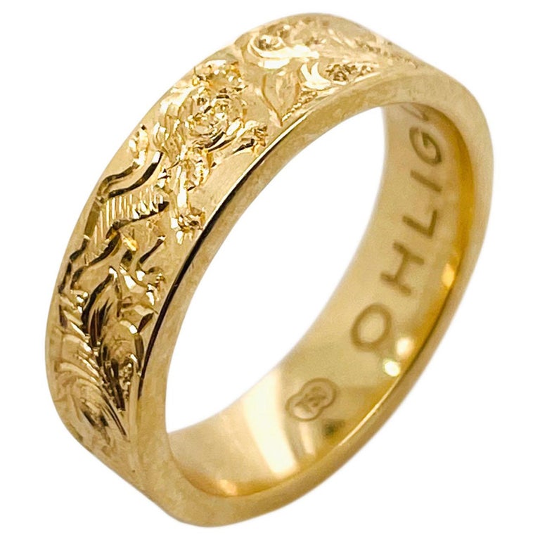 22ct Yellow Gold Ancient Engraved Ring For Sale at 1stDibs | gold ...