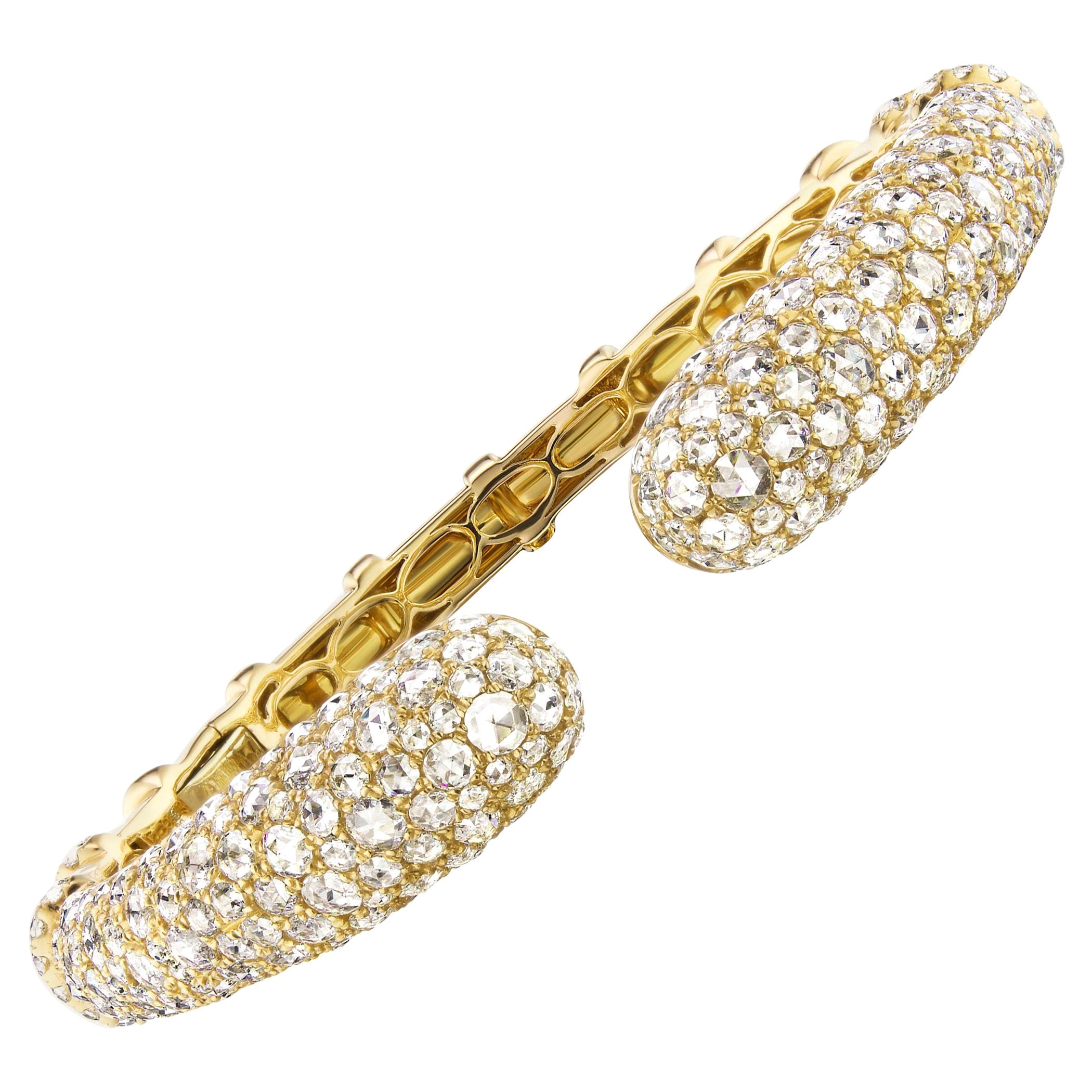 Antique Pearl and Rose-cut Diamond Bangle by Hunt and Roskell at 1stDibs