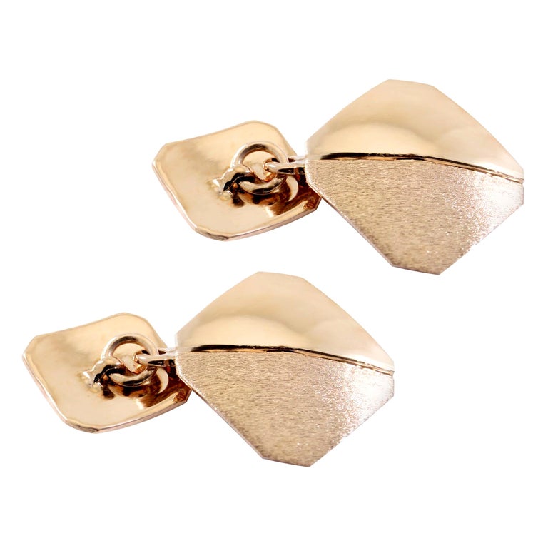 Annellino Italian Fine Jewellery 18k Rose Gold Brushed Cufflinks For ...