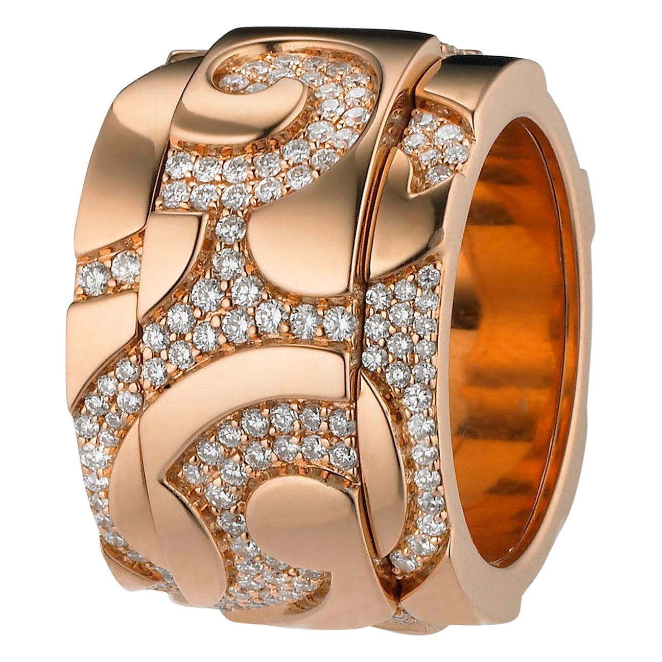 6.52 Carat Diamond Cigar Band Ring in Rose Gold For Sale at 1stDibs ...