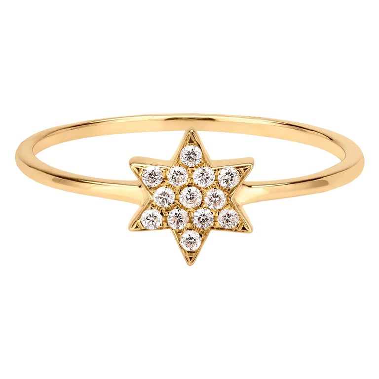 Luxle Diamond Star Ring in 18k Yellow Gold For Sale at 1stDibs