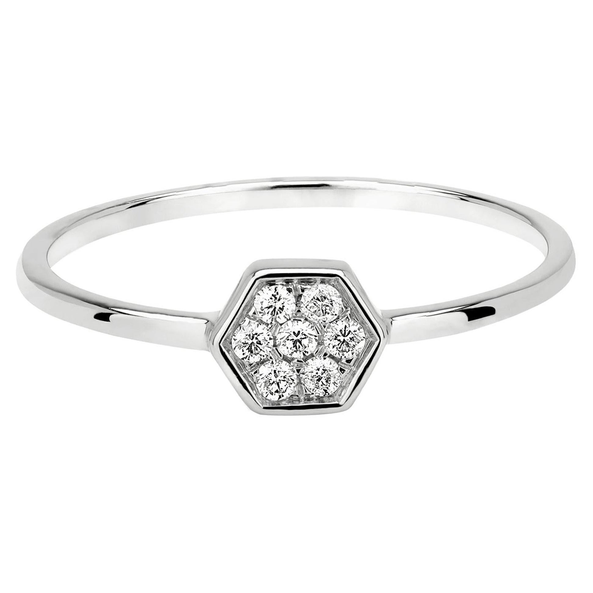 Hexagon Diamond Gold "Honeycomb" Cluster Ring at 1stDibs | honeycomb ...