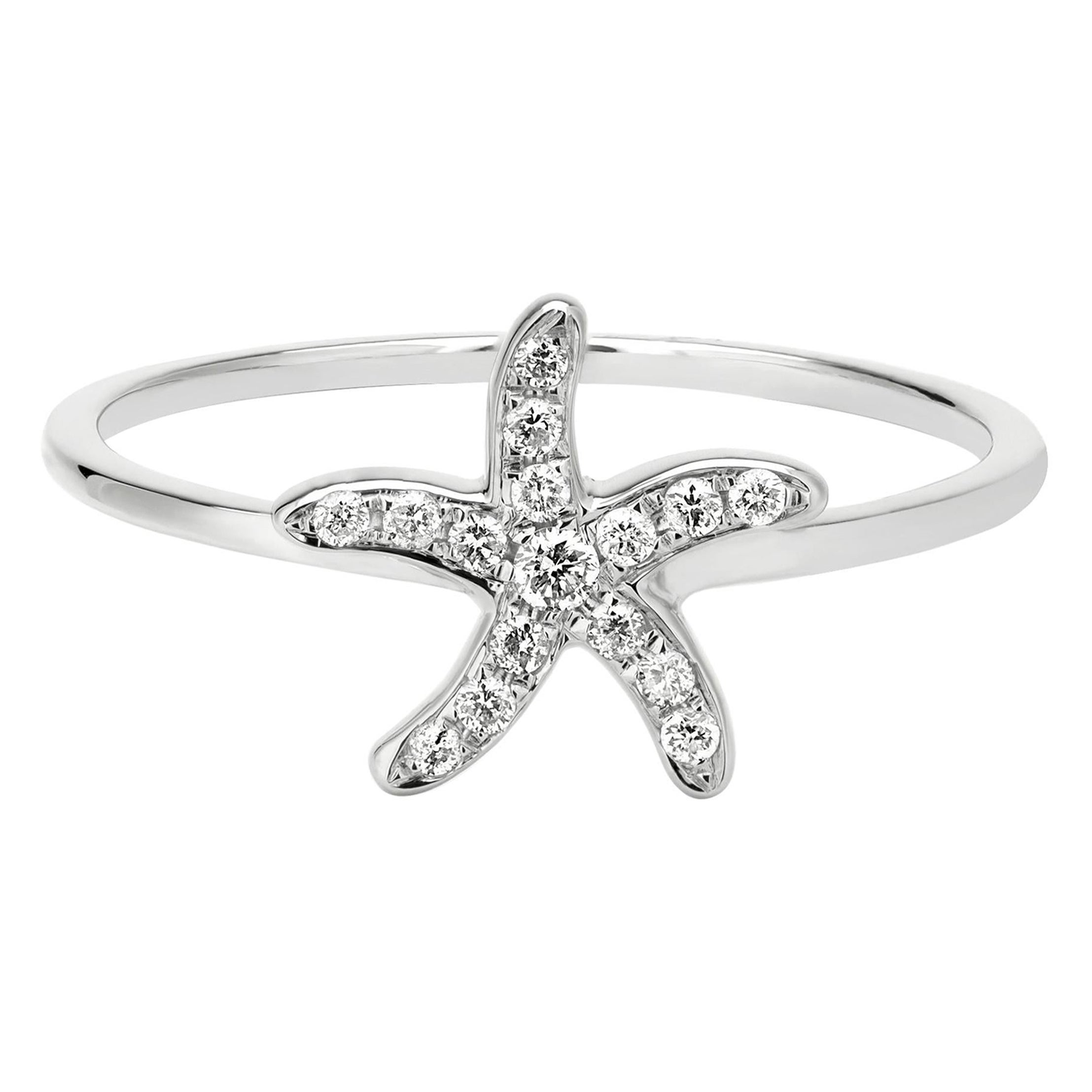Modern Diamond Gold Starfish Ring For Sale at 1stDibs | starfish diamond ring, diamond starfish ...