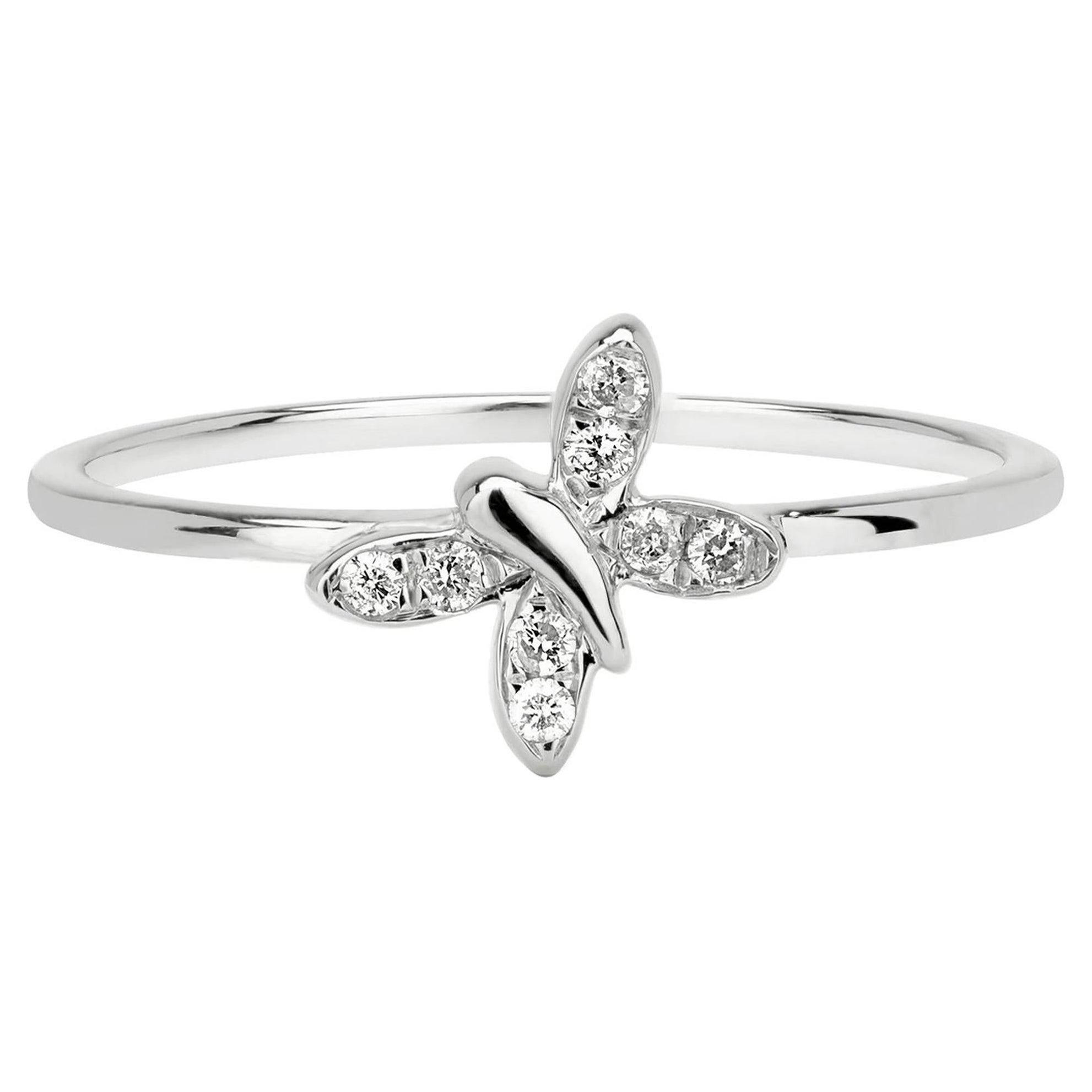 Butterfly Ring in 18K Yellow Gold and 18K White Gold For Sale at 1stDibs