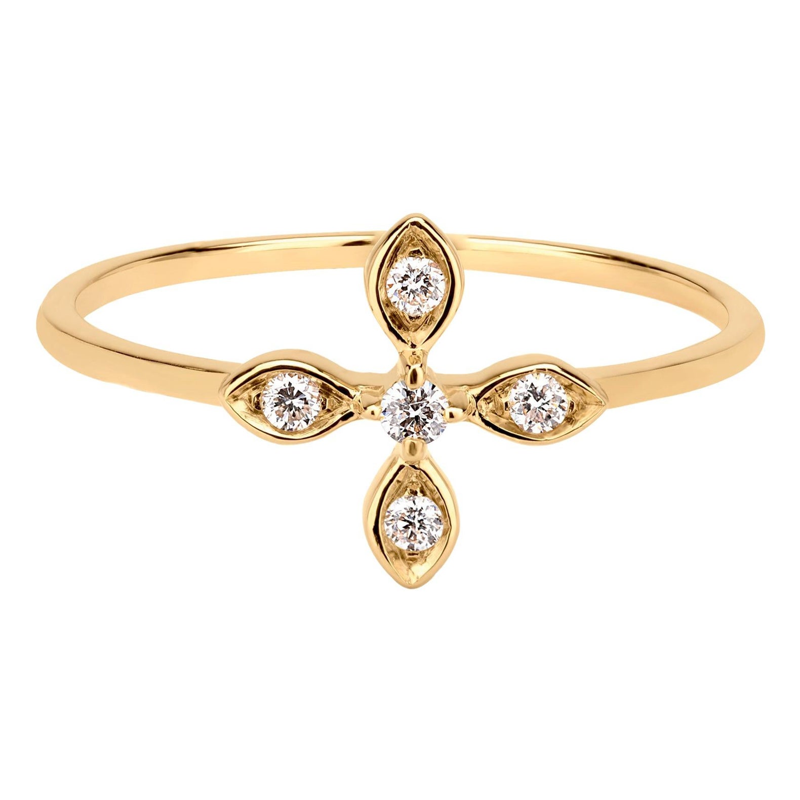 JAG New York Yellow Diamond Leaf Ring in 18K Yellow Gold For Sale at ...