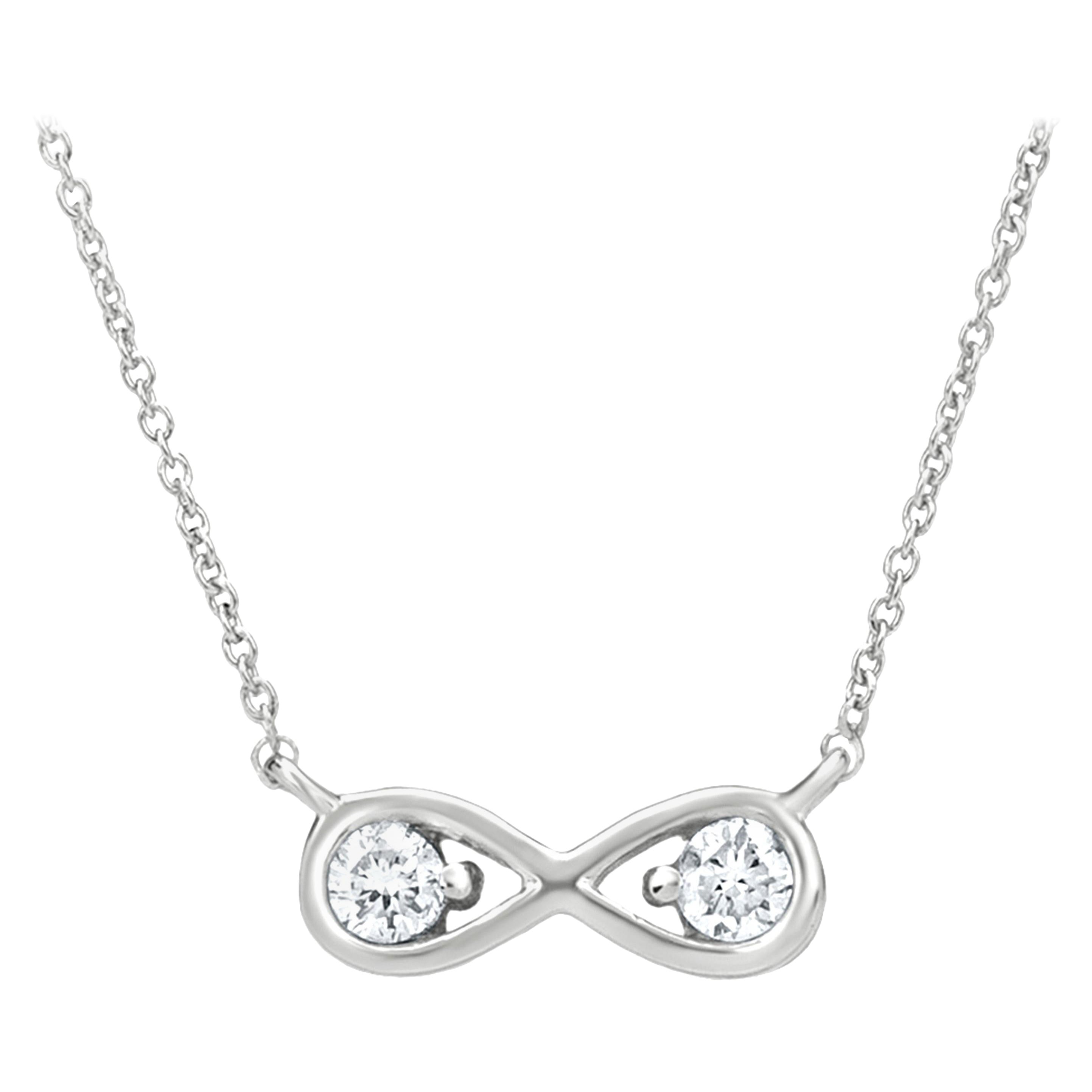 Luxle Infinity Diamond Pendant Necklace in 18K Yellow Gold For Sale at ...