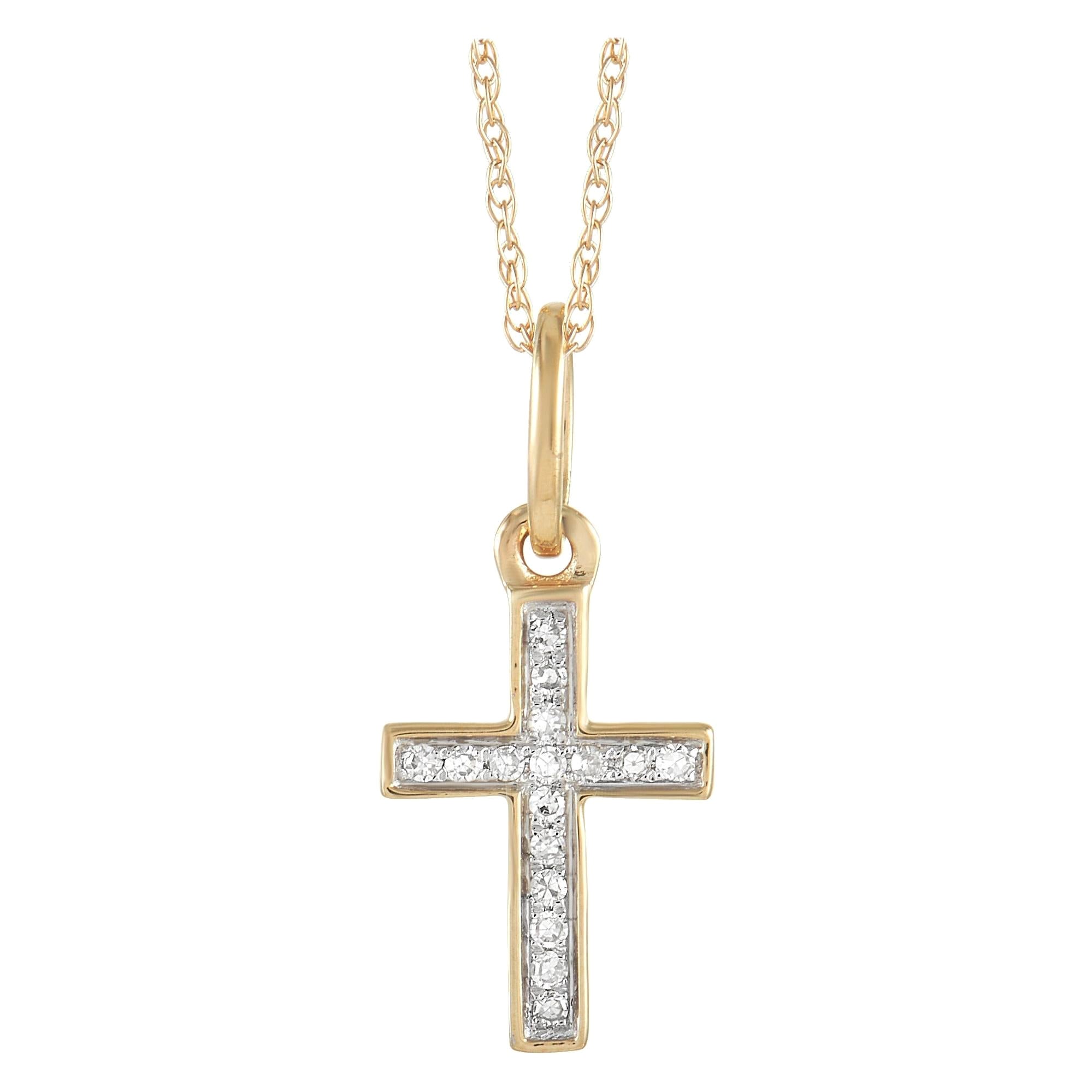 Large Rainbow Gemstone Diamond Gold Cross Pendant at 1stDibs
