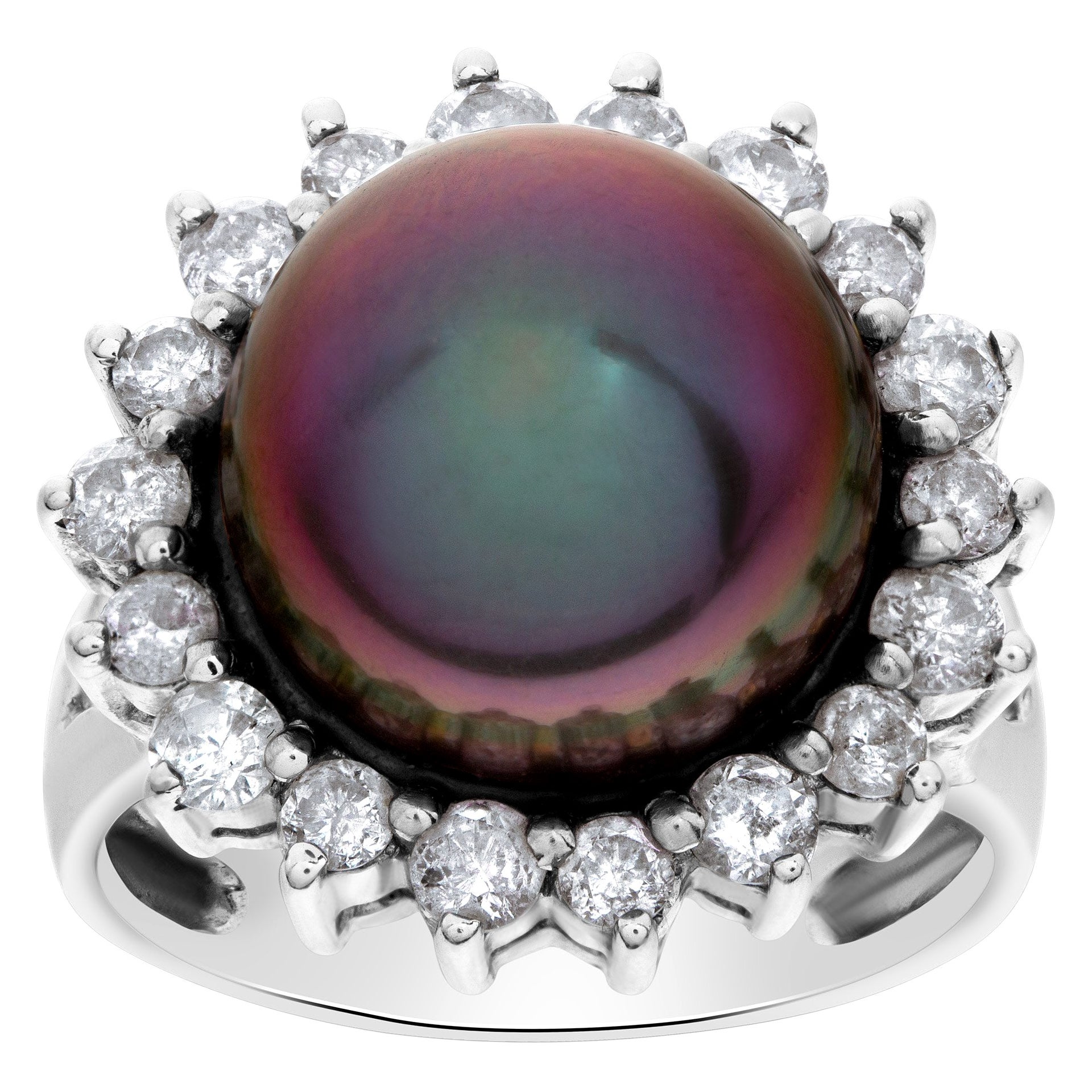 Real Pearl Diamond Ring For Sale at 1stDibs