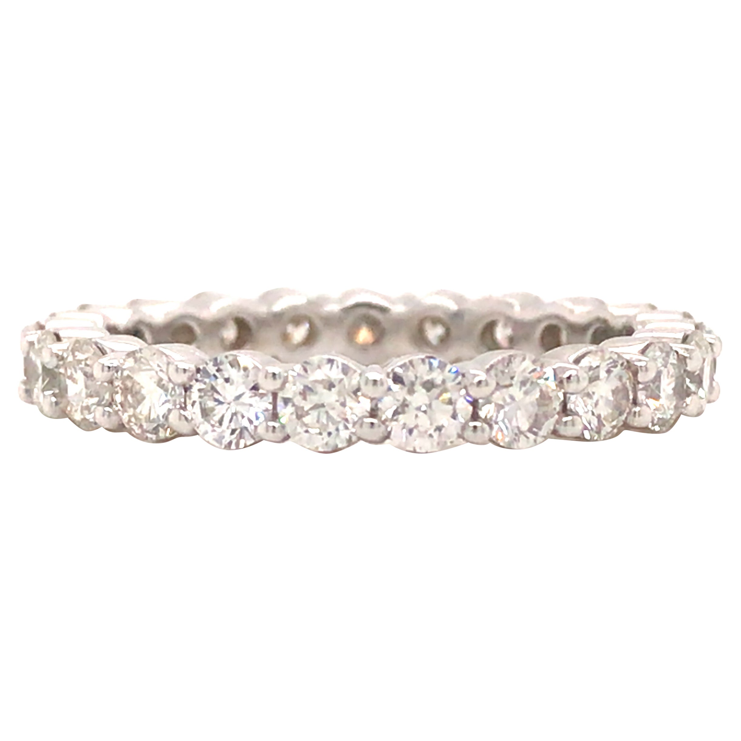 Diamond Eternity Ring Band 14K White Gold 2.10 TDW sz. 6.5 For Sale at ...