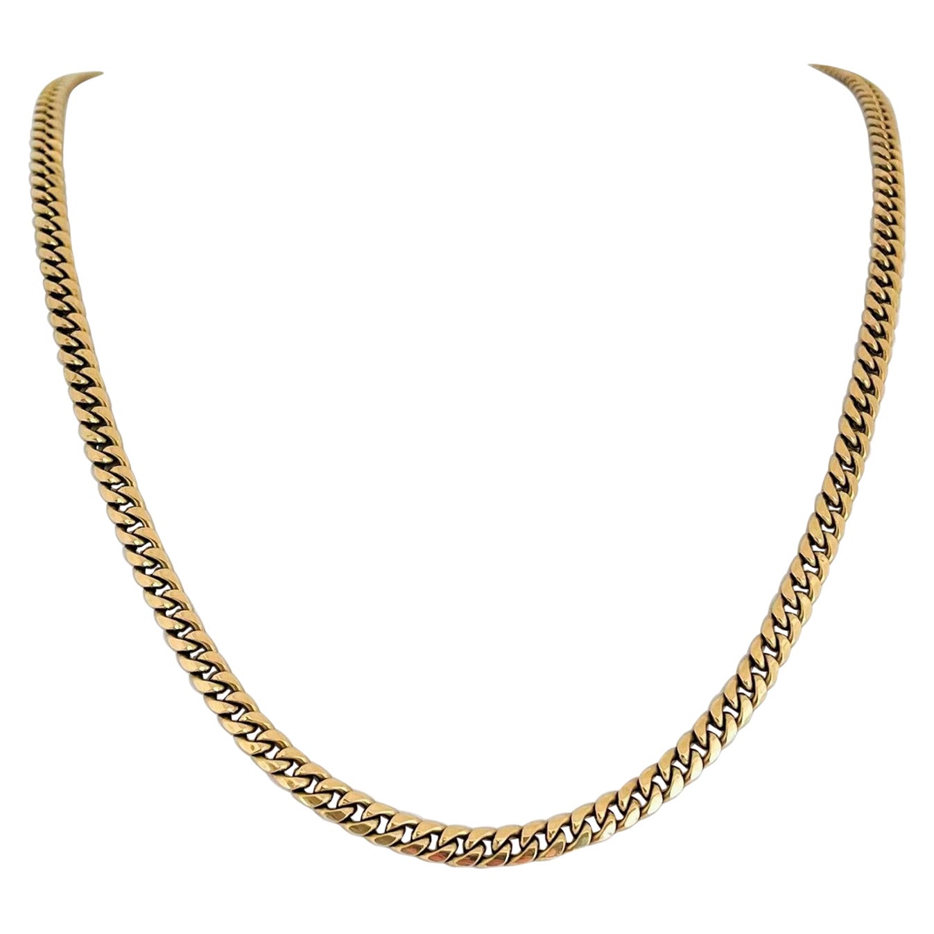 Multi-Color Gemstone Yellow Gold Curb Chain Necklace For Sale at 1stDibs
