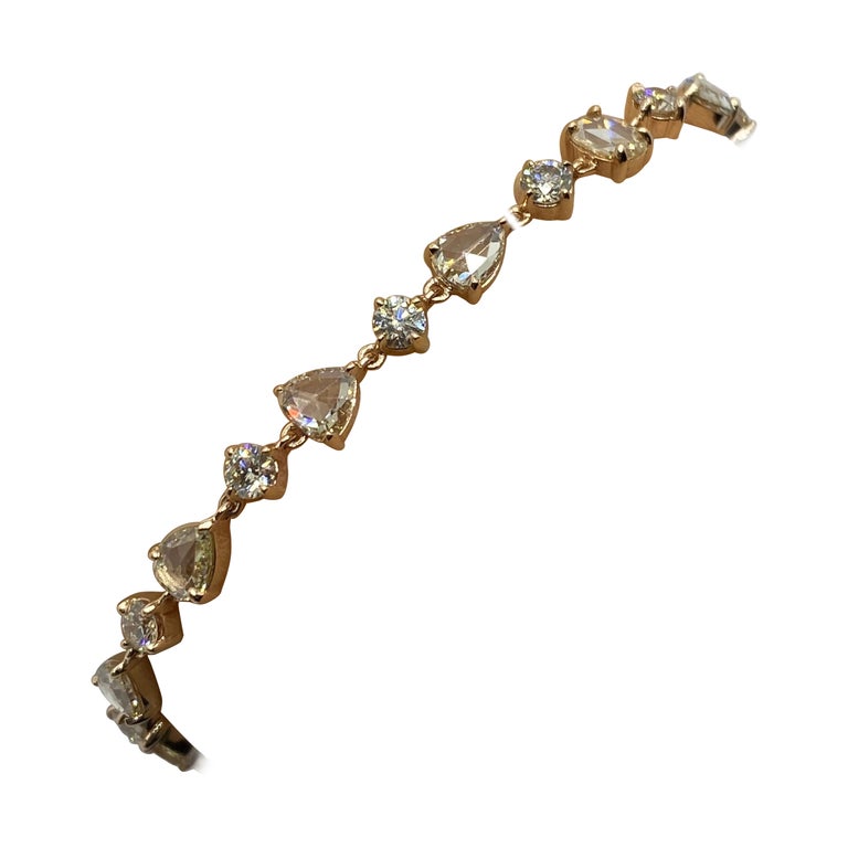 18k Rose Gold Diamond Bracelet For Sale at 1stDibs