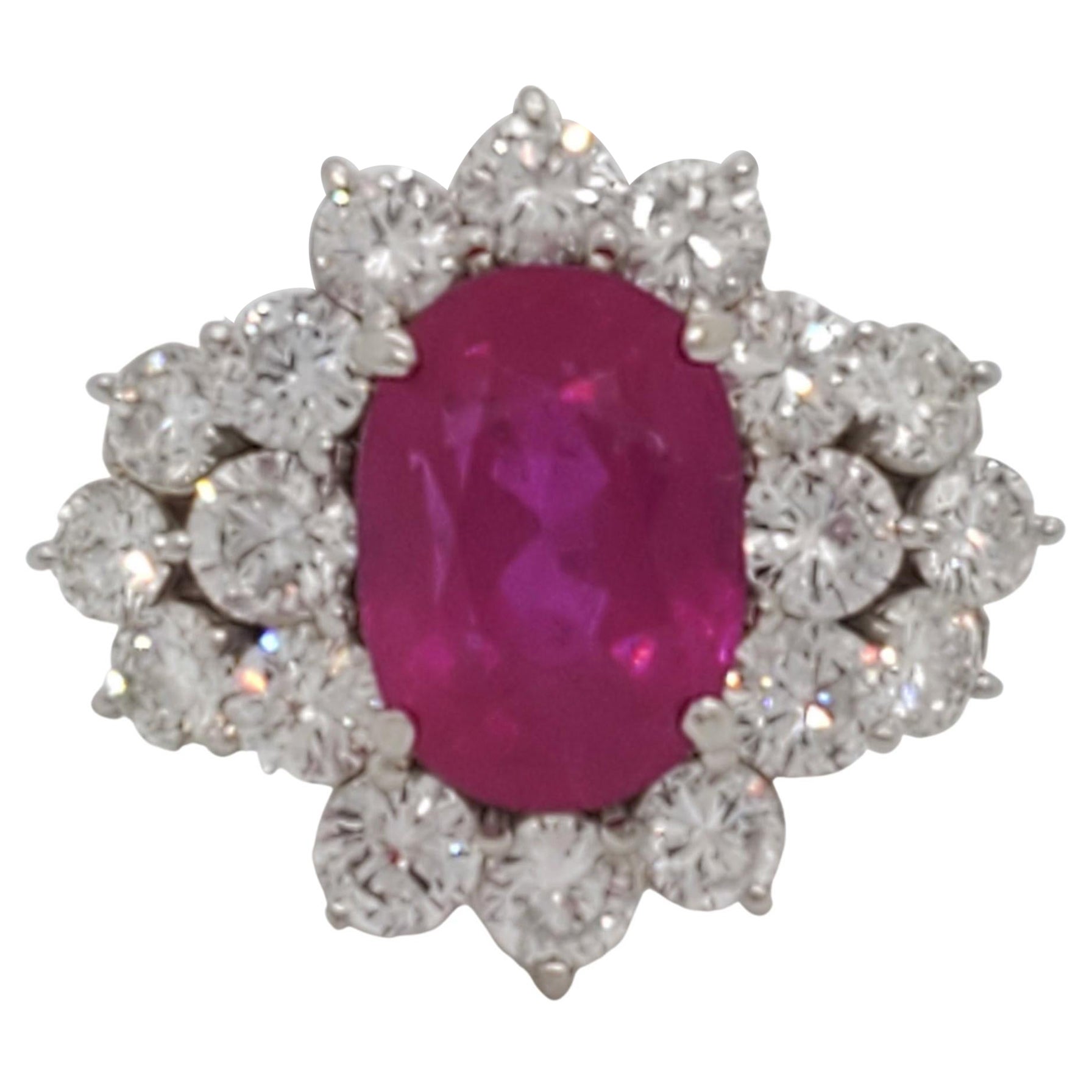 Contemporary Diamond and Sapphire Target Ring in Platinum For Sale at ...