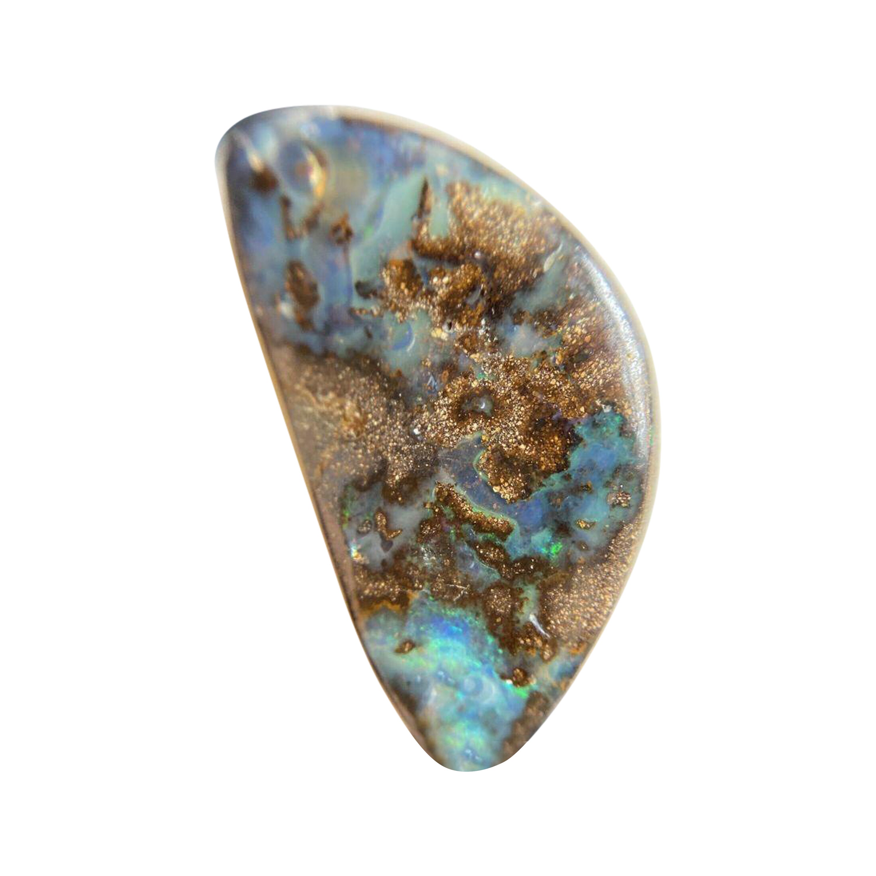 Natural Australian Freeform Boulder Opal 35.85ct Matrix Koroit Nut ...