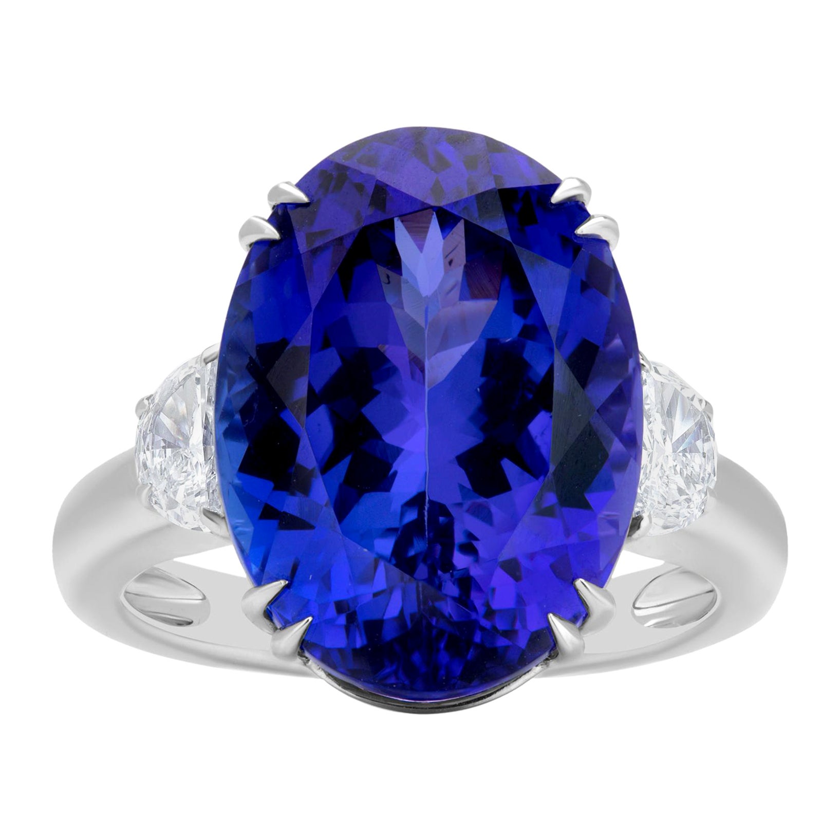 Le Vian Couture Three-Stone Oval Ruby and Half Moon Diamond Ring 6.40ct ...