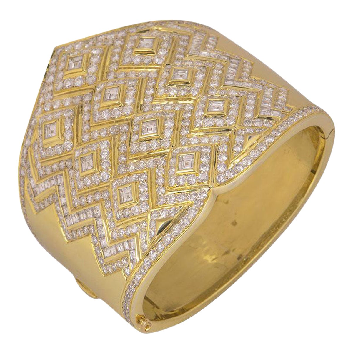 Large Archaeological Revival Gold Bangle For Sale at 1stDibs | large ...