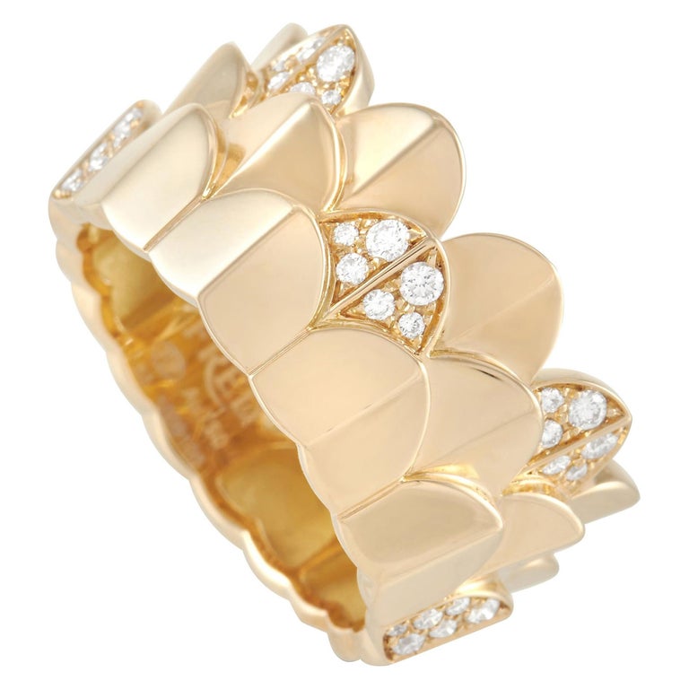 Fred of Paris Une Ile D’or 18k Yellow Gold 0.49 Ct Diamond Band Ring For Sale at 1stDibs
